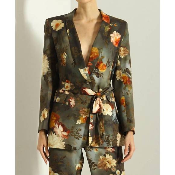 Ranna Gill | Jackets & Coats | New Ranna Gill Floral Blazer In Green ...